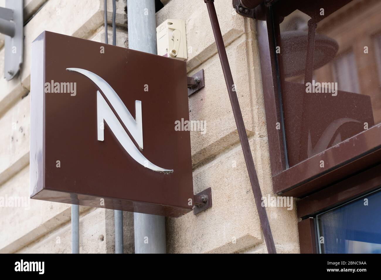 Bordeaux , Aquitaine / France - 05 12 2020 : Nespresso sign logo store ...
