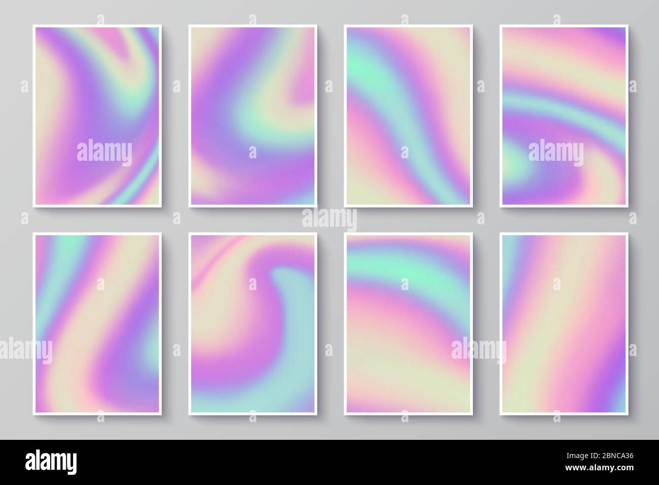 Hologram textures. Iridescent holographic backgrounds. Trendy hipster ...