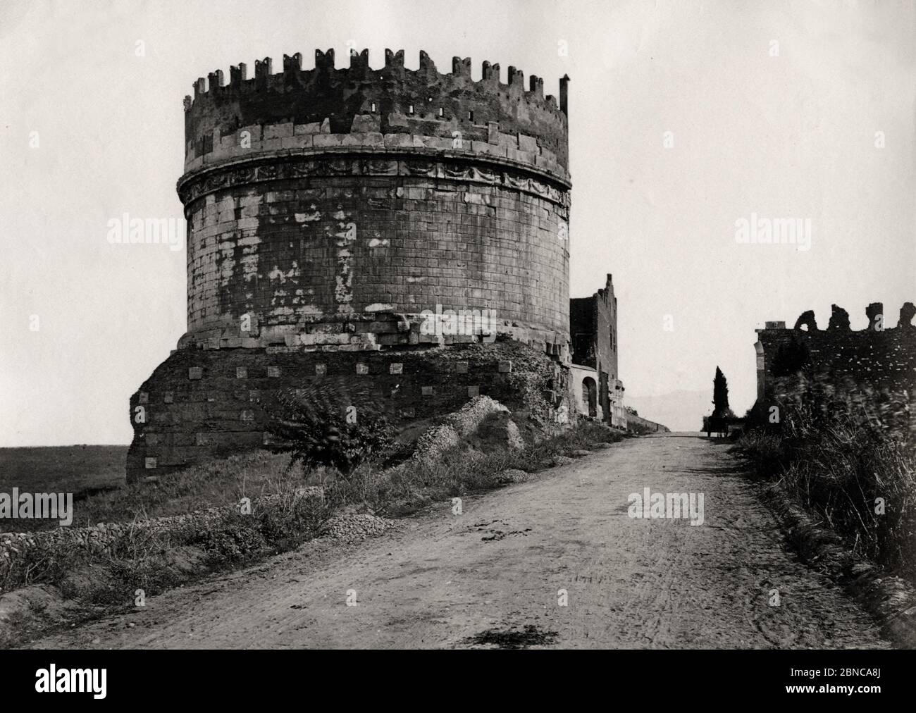 Tomb of Cecilia Metella, along the Appian Way, Rome, Italy Stock Photo ...