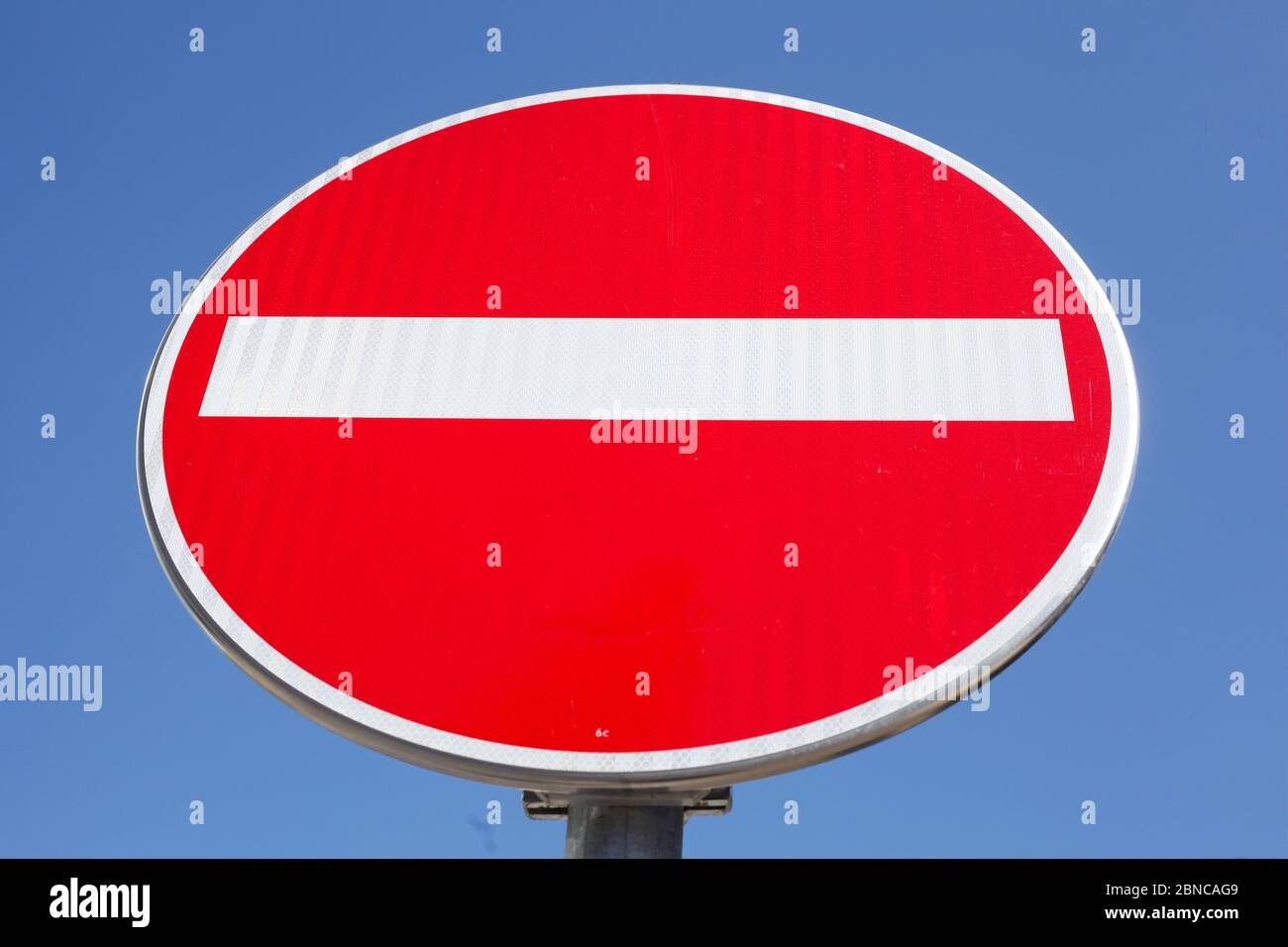 Traffic sign one-way street sign, one-way street, no entry, blue ...