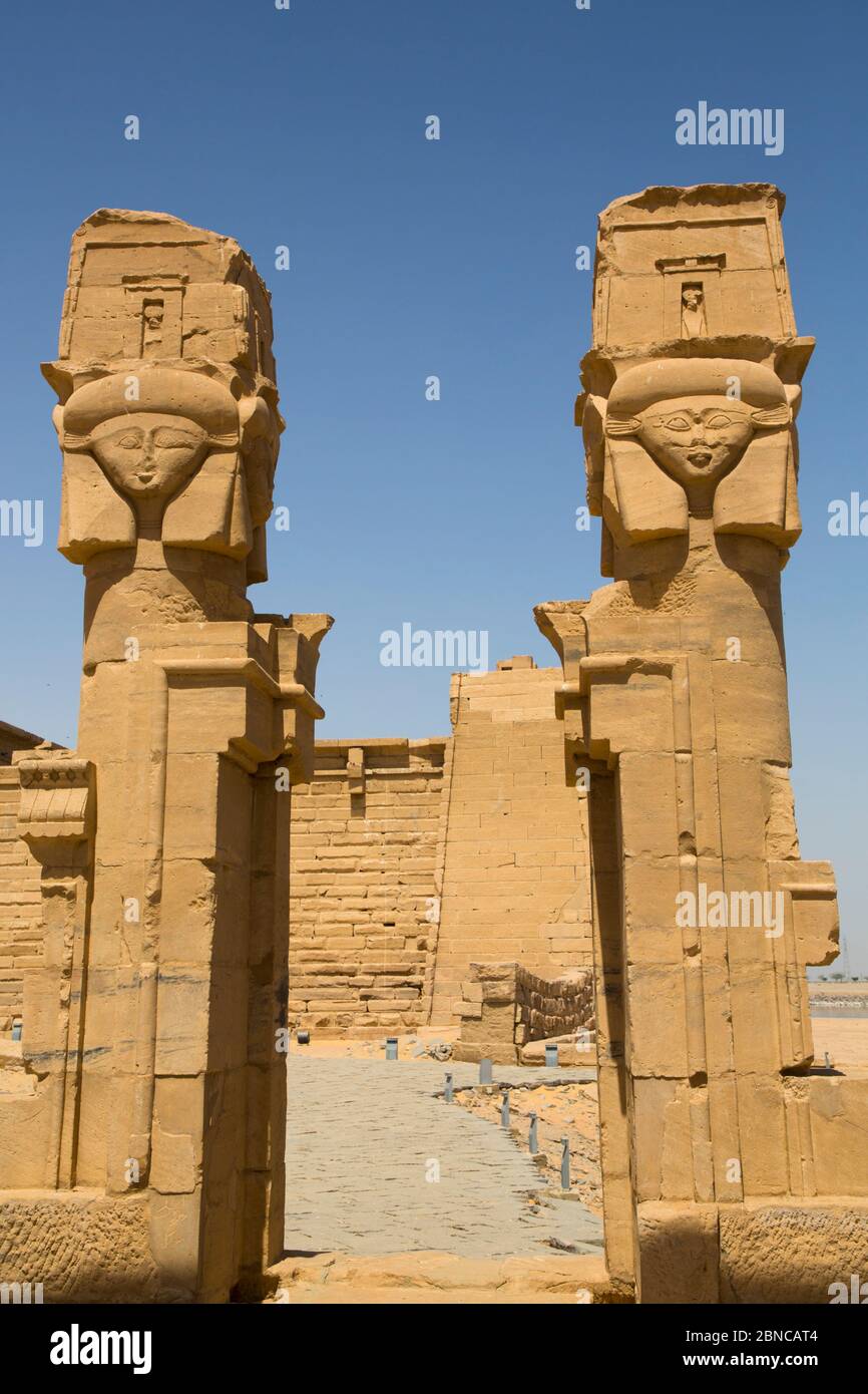 Hathor Headed Columns, Chapel of Qartasa, Kalabsha, UNESCO World ...