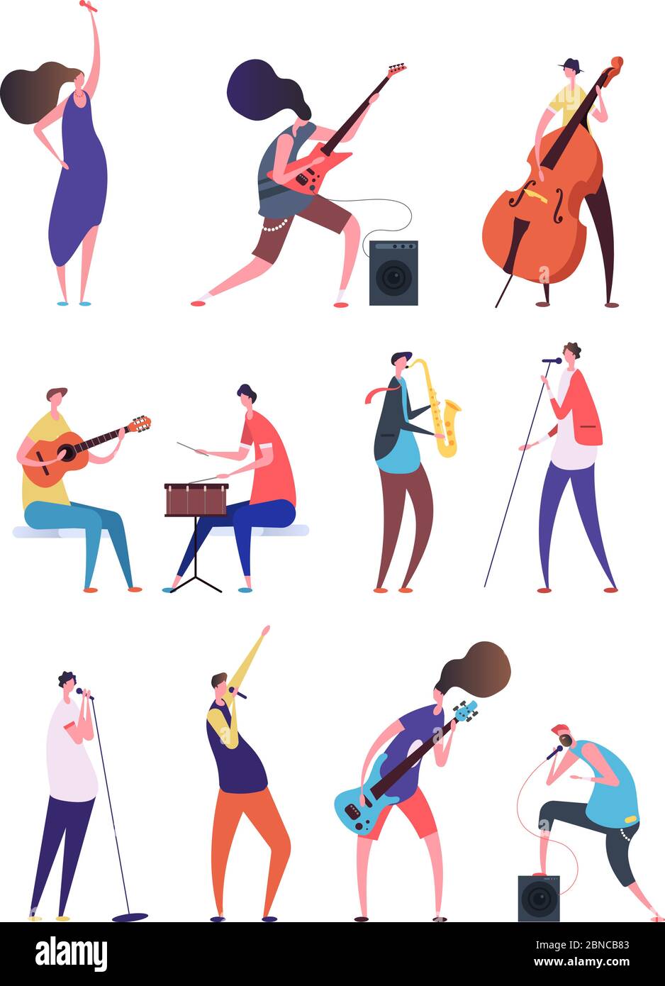 Young female musician microphone Stock Vector Images - Alamy