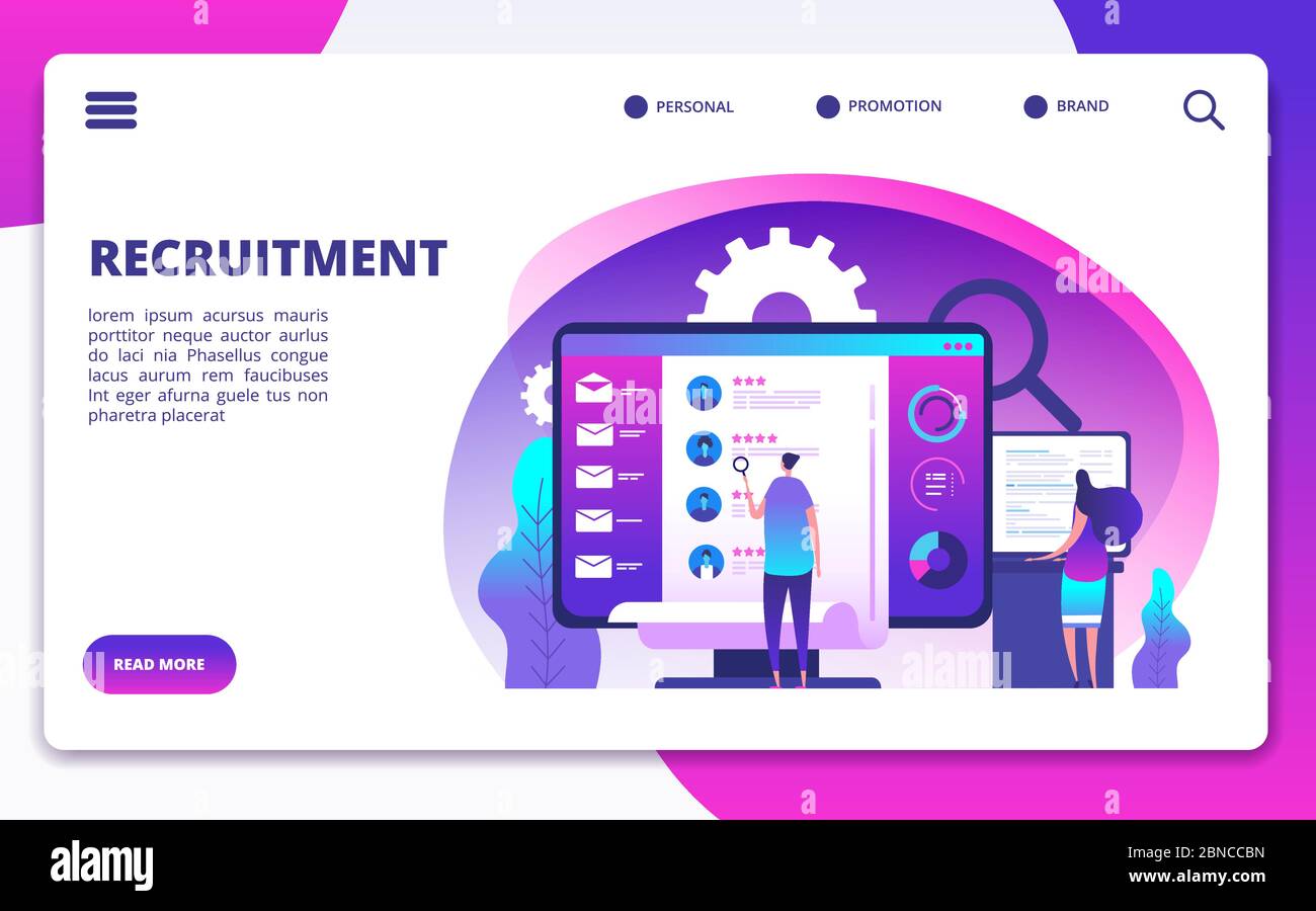 Recruitment concept. Hire workers, choice employers search team for job ...