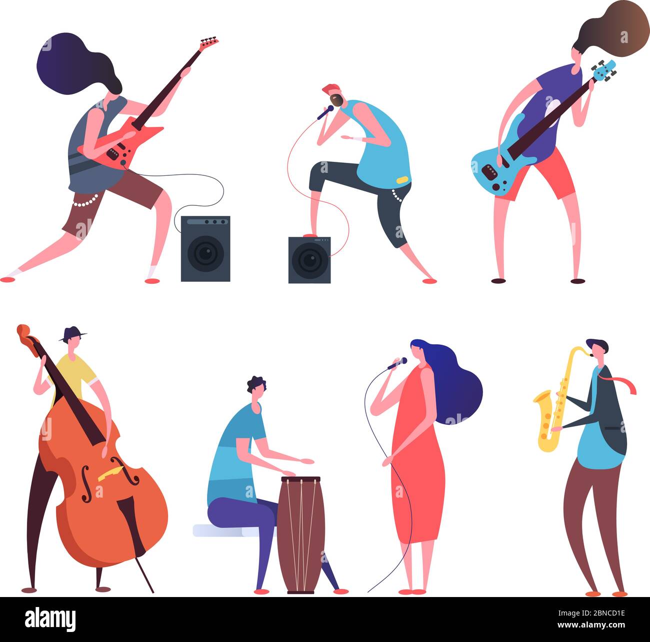 Cartoon Rock Band Instruments