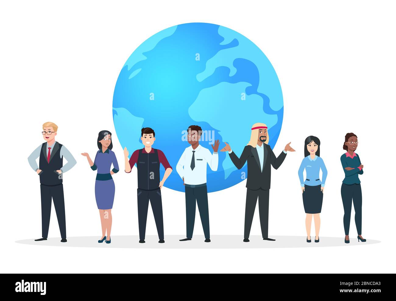 Professional team. Asian, european and african business people standing ...