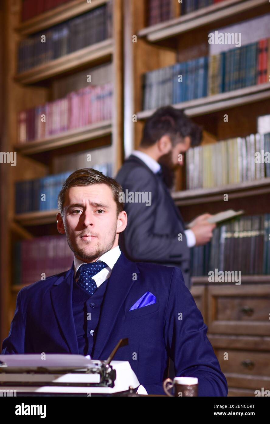 Vintage bookcase library type hi-res stock photography and images - Alamy