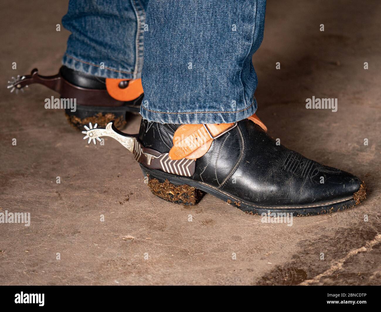 Cowboy boots with spurs Stock Photo - Alamy