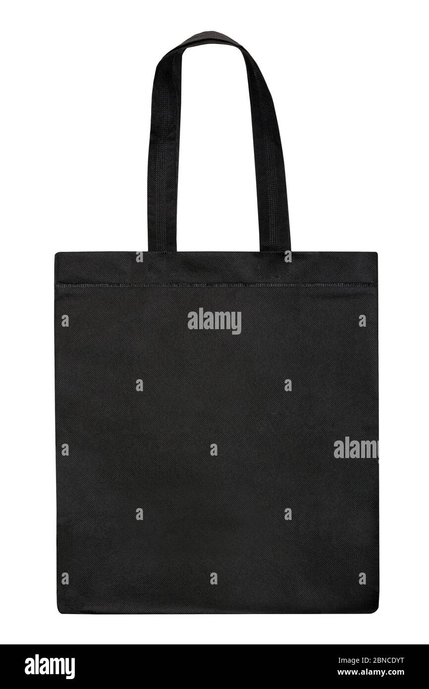 Black fabric bag isolated on white background Stock Photo - Alamy