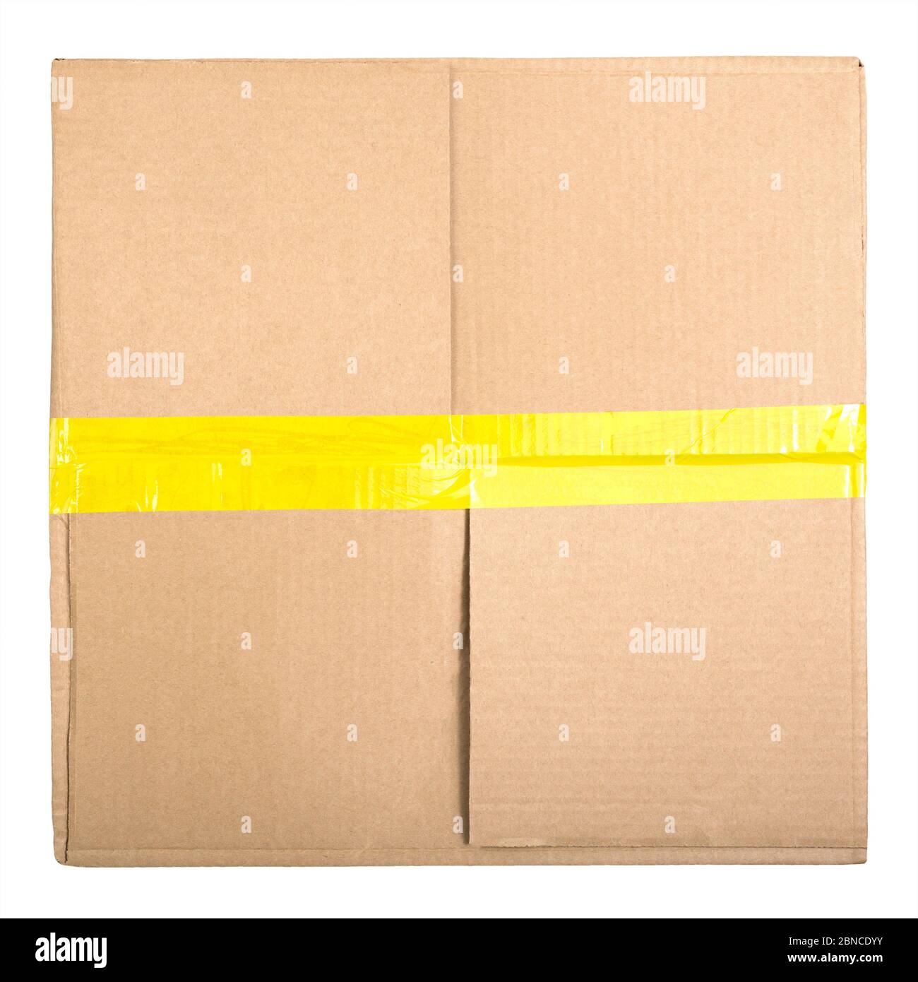 Above view of cardboard rectangular box isolated on white background ...