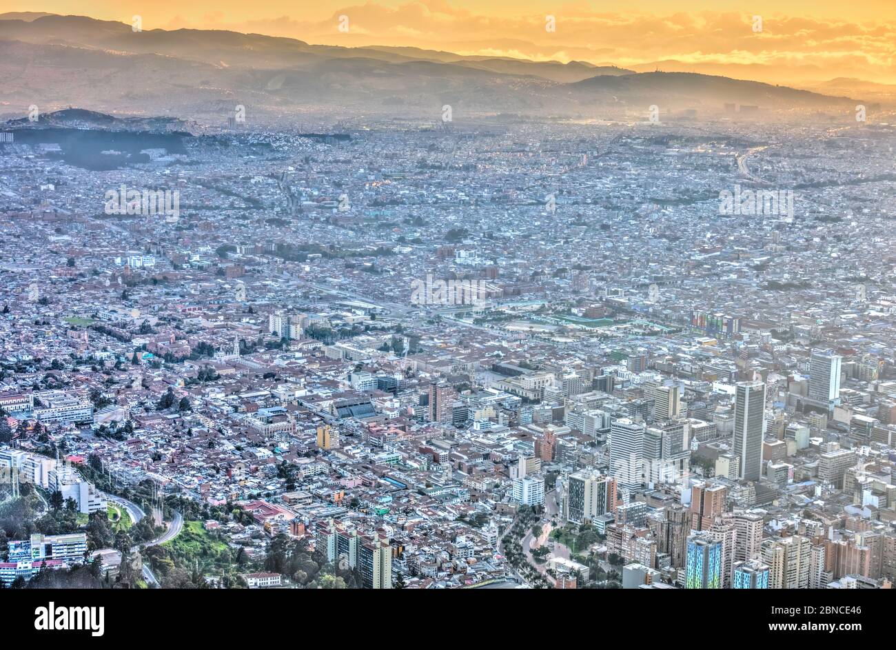 Bogota cityscape from Montserrate, HDR image Stock Photo - Alamy