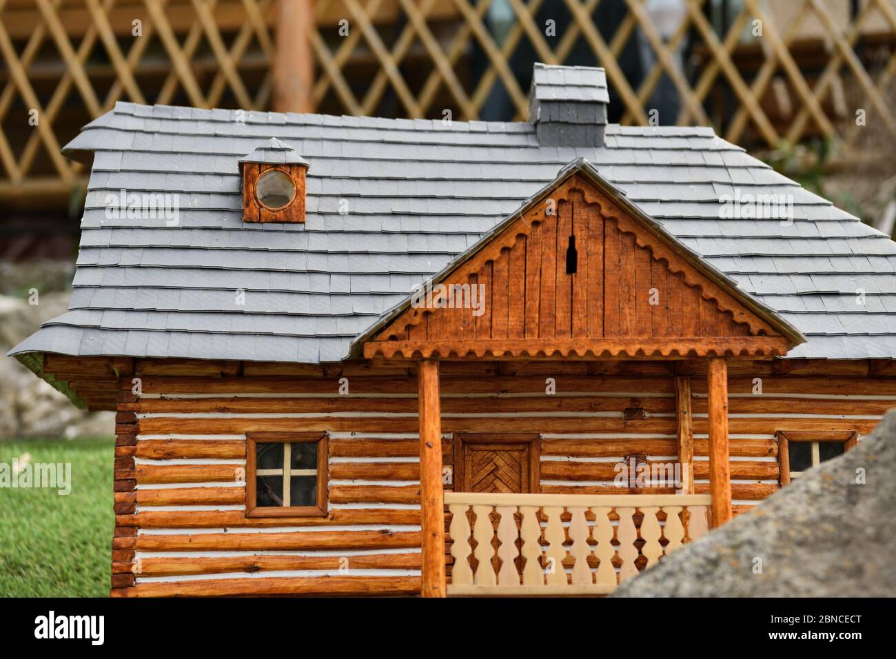 Decorative wooden houses a typical image of a Slavic village Stock ...