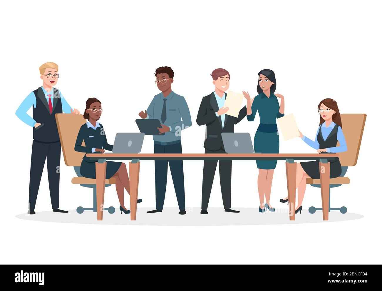 Business persons in office. Flat characters, professional men women ...