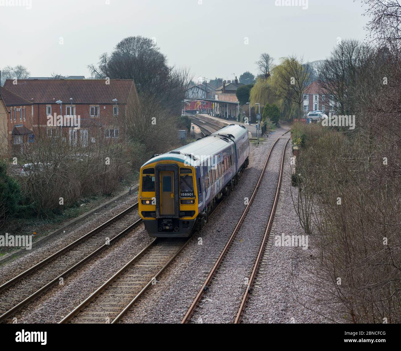 A pacer train leaves Driffield railway station heading towards ...