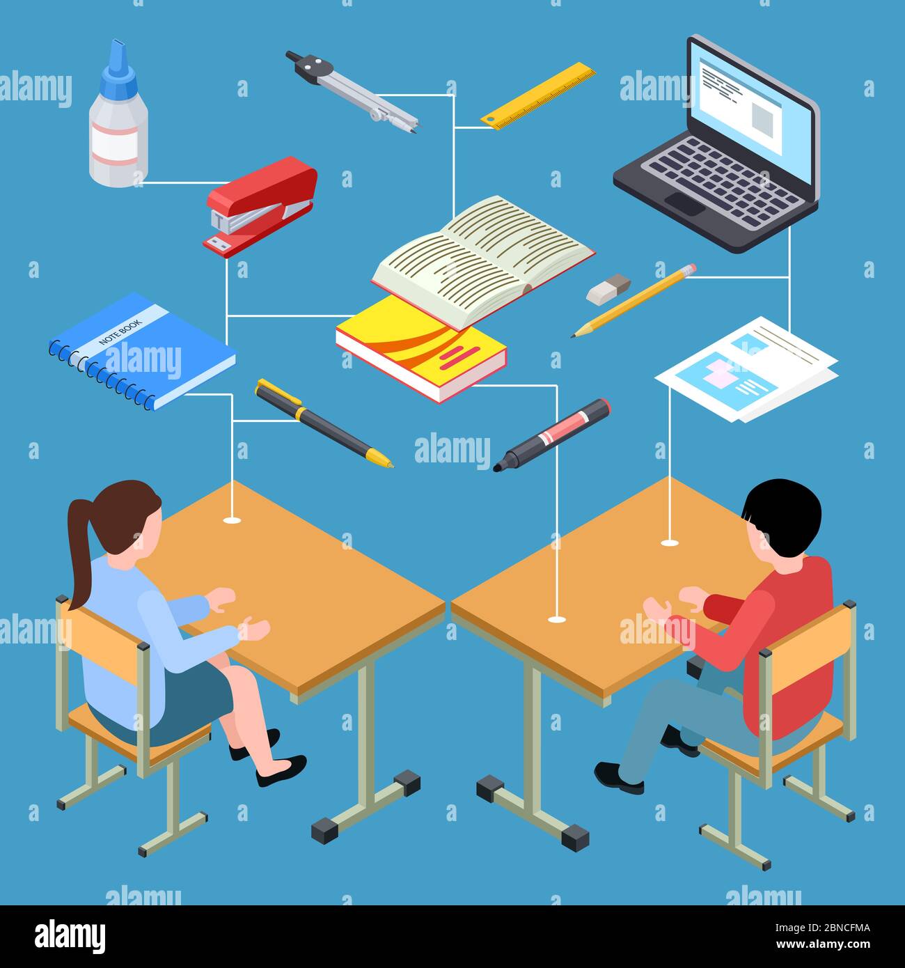 Studying laptop pen Stock Vector Images - Alamy