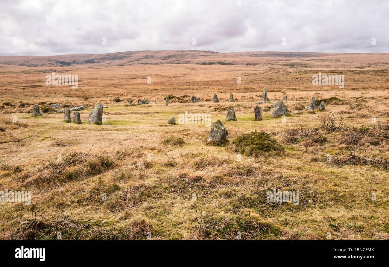 Scorhill Stone Circle, on Gidleigh Common, is one of the largest and ...