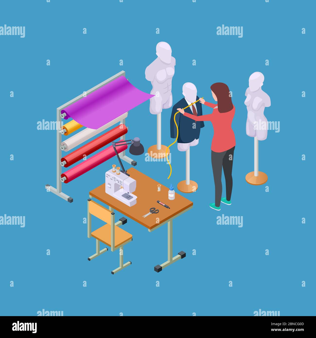 Figure sewing machine Stock Vector Images - Alamy