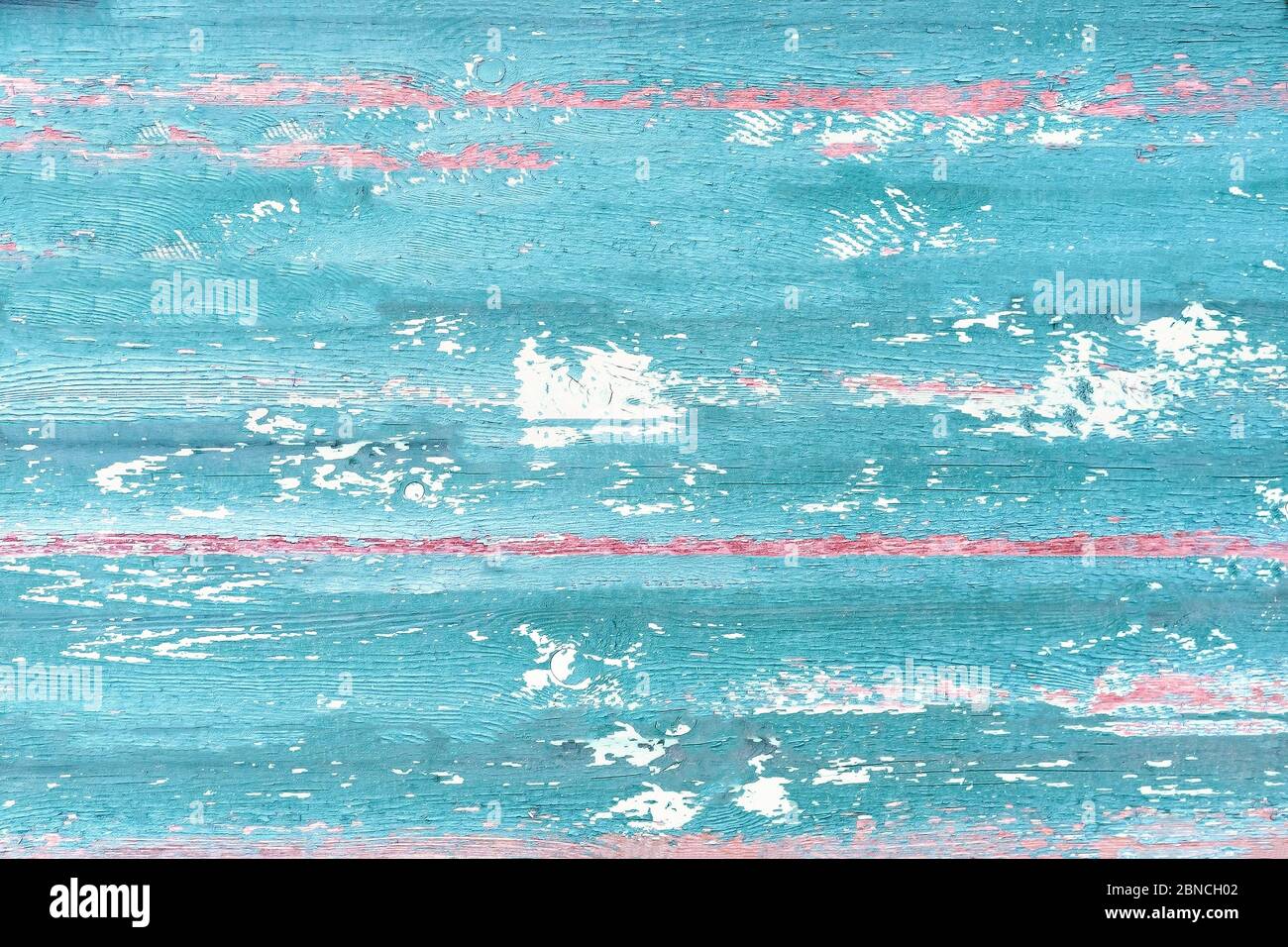 Turquoise stained wood background texture Stock Photo - Alamy