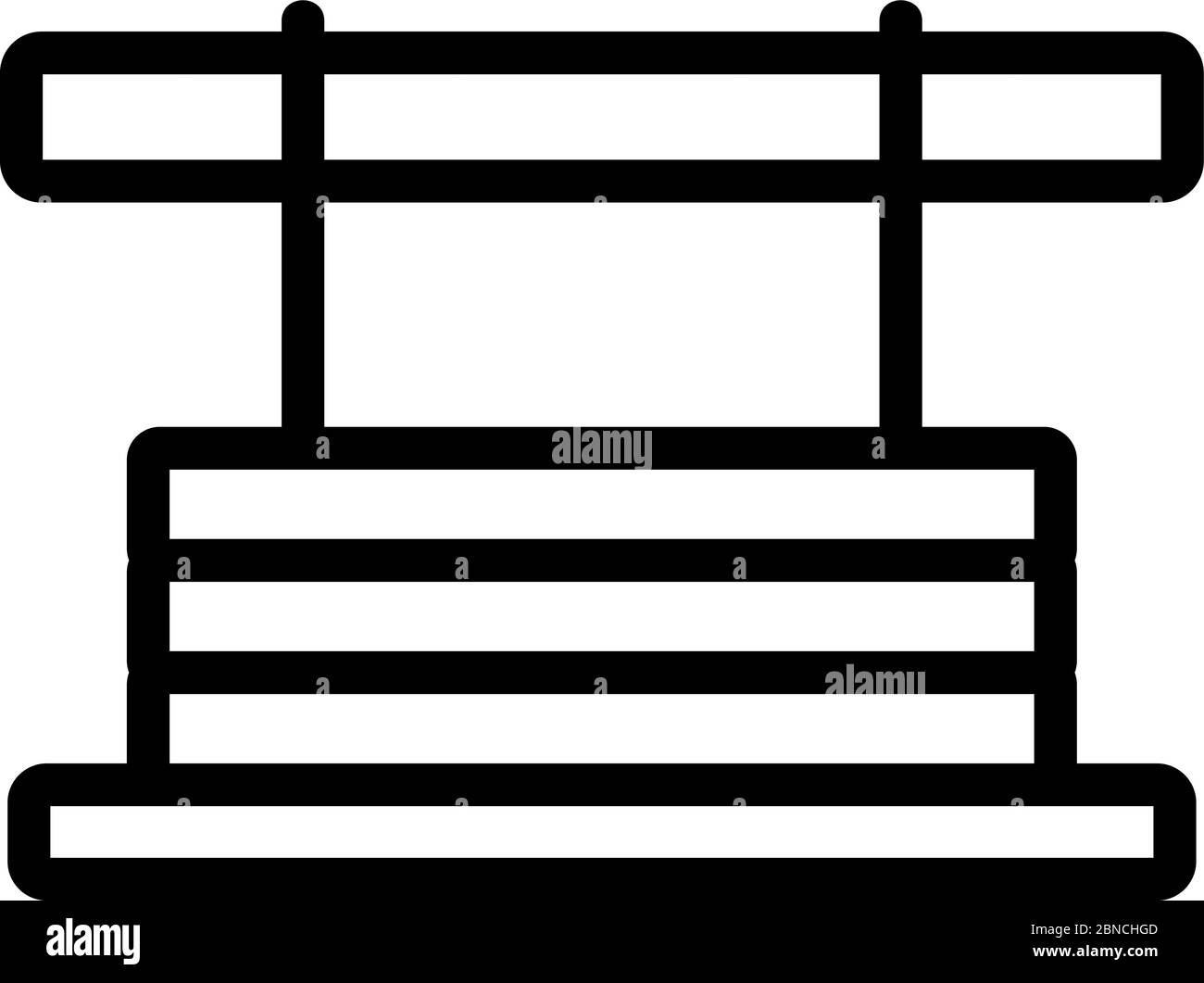 wooden hanging bench front view icon vector outline illustration Stock ...