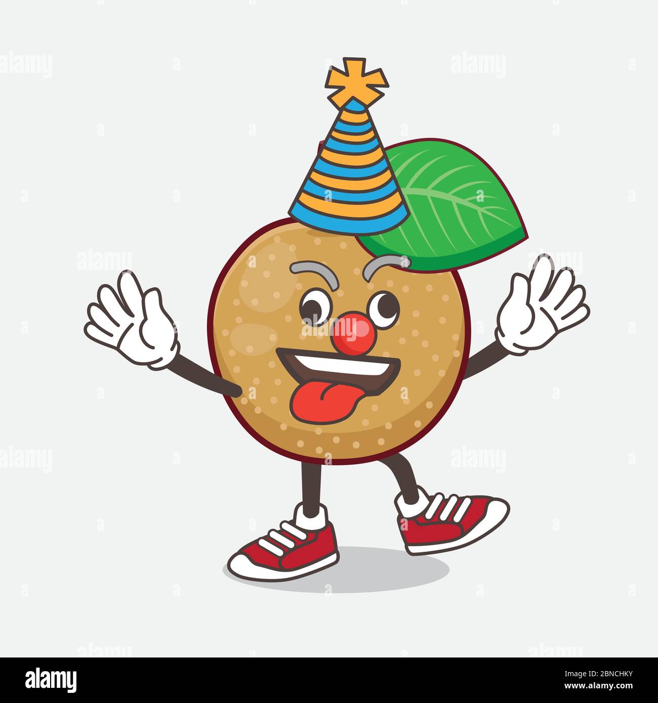 An illustration of Nashi Pear cartoon mascot character as funny clown ...