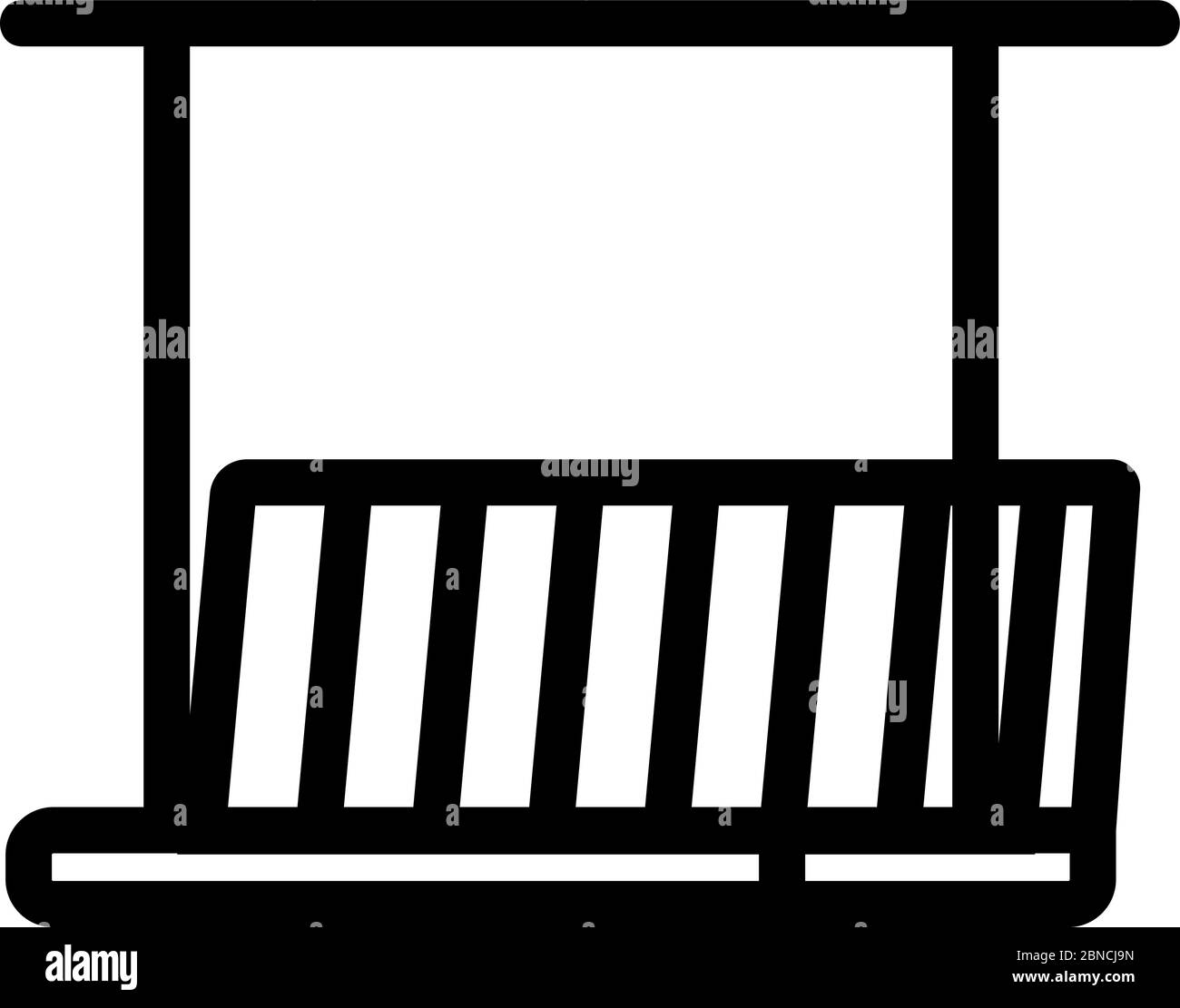 hanging wooden bench side view icon vector outline illustration Stock ...