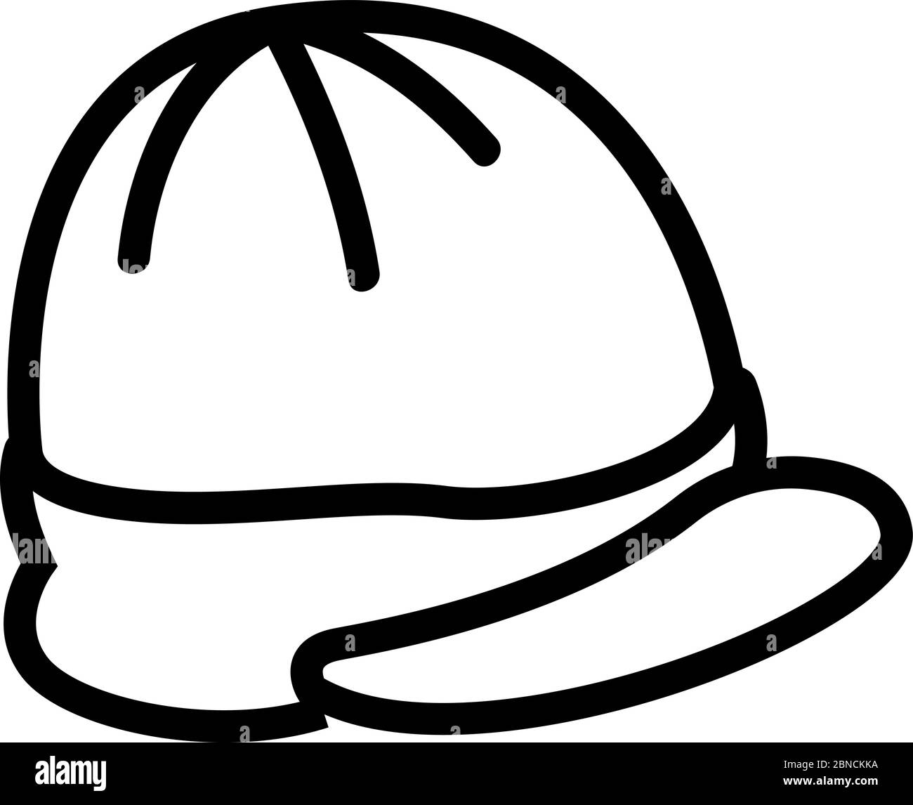 cap with visor top view icon vector outline illustration Stock Vector ...