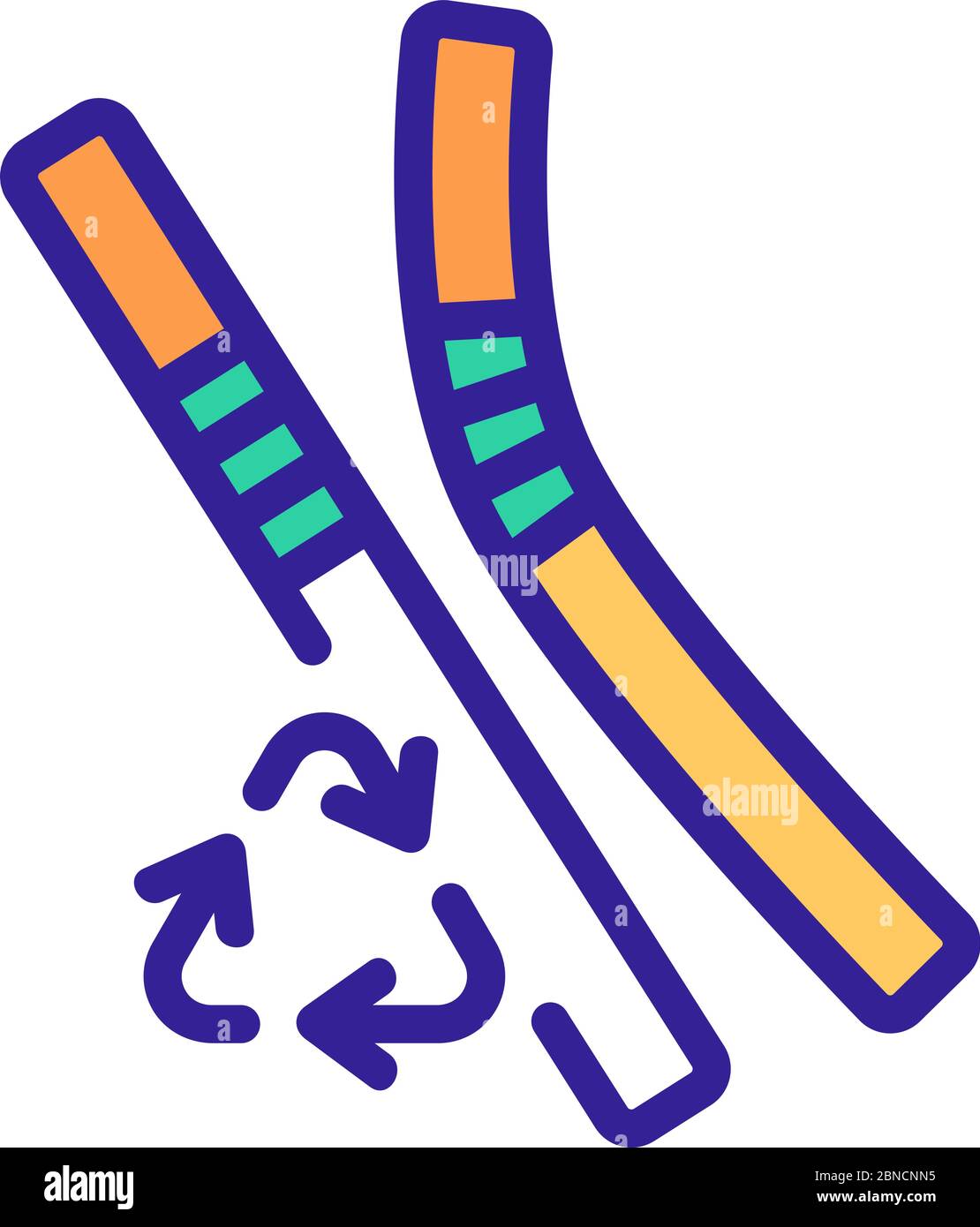recycling plastic tubes for drinking icon vector outline illustration ...