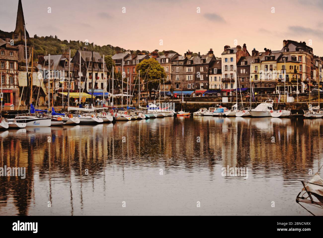 Harbor Sunset, Honfleur, France Stock Photo - Alamy