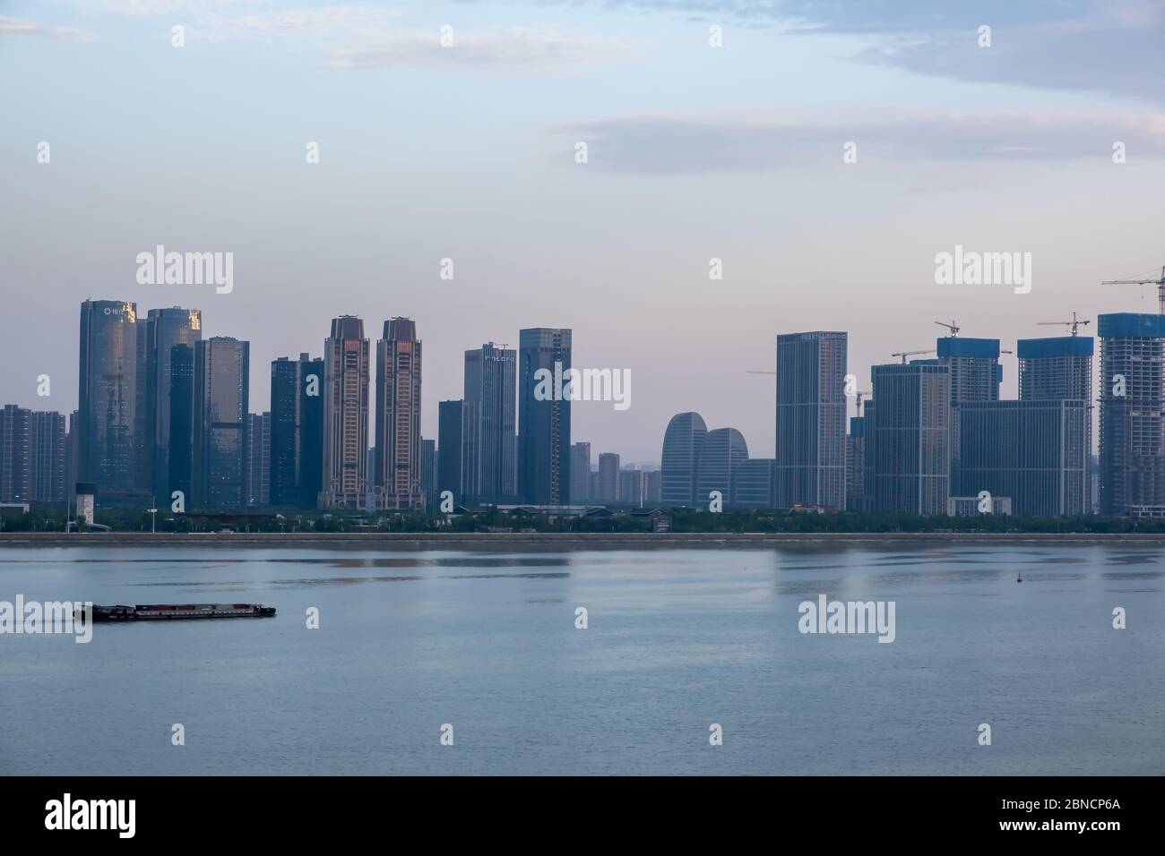 Zhejiang, China - May 21, 2019: View of Hangzhou with modern buildings ...