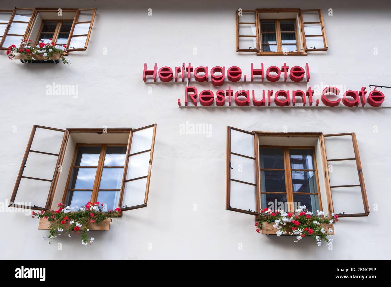 Hallstatt, Austria - October 6, 2019: View of Heritage Hotel Restaurant ...