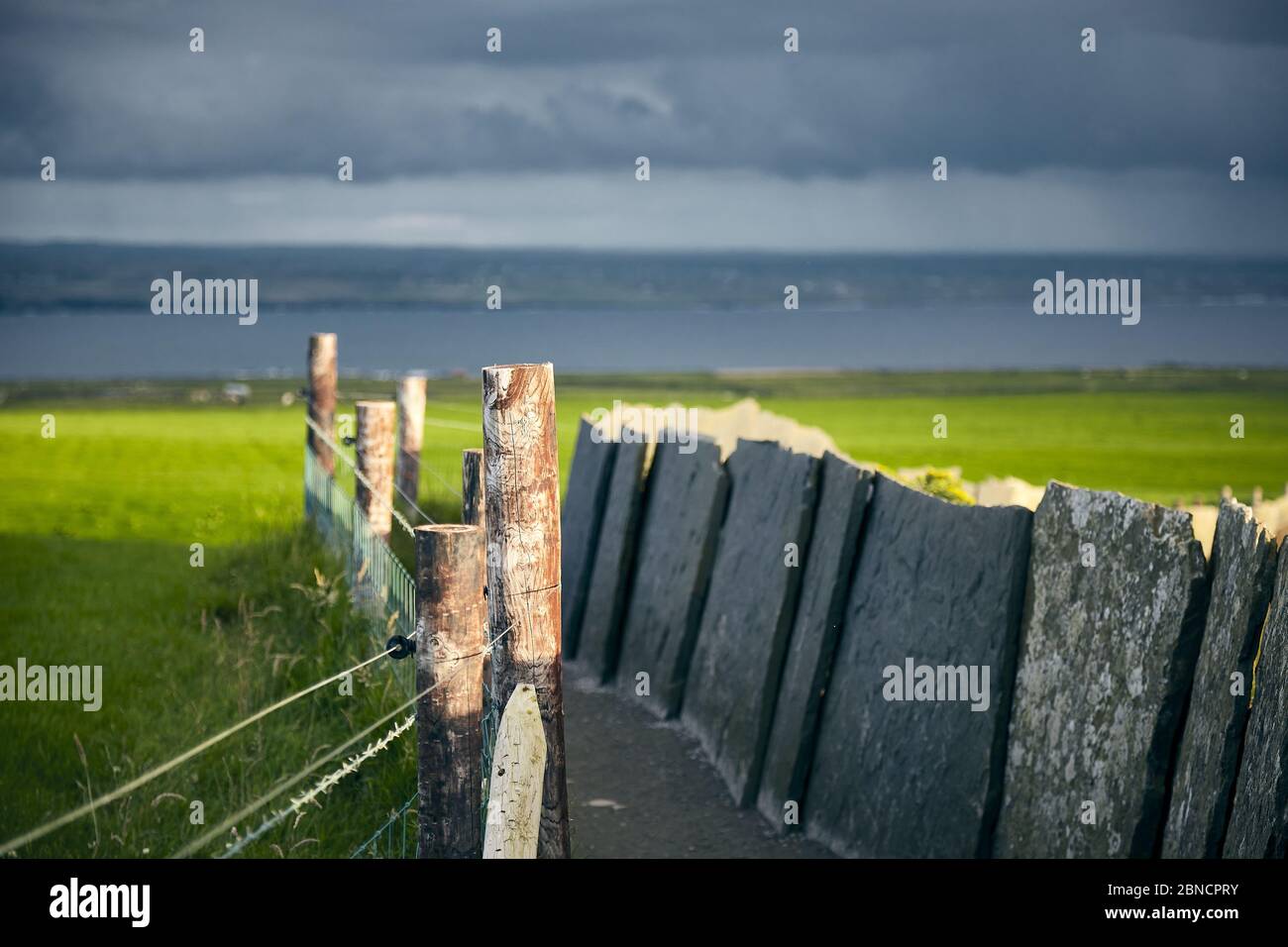 Beautiful scenery pathway of the Cliffs of Moher Stock Photo - Alamy