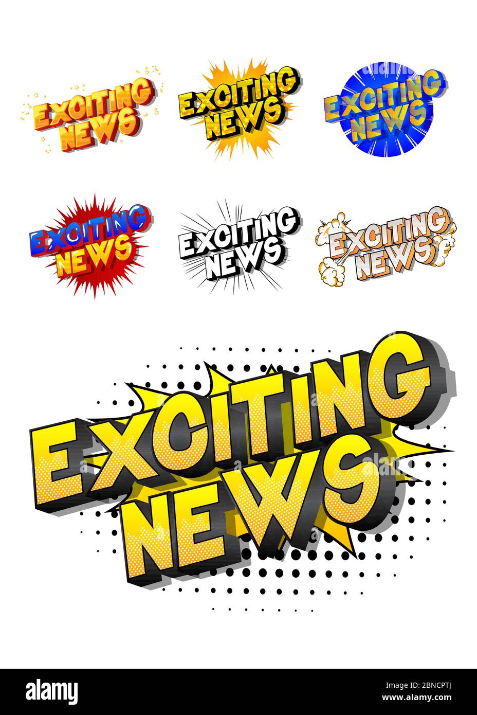 Exciting News - Comic book style word on abstract background Stock ...