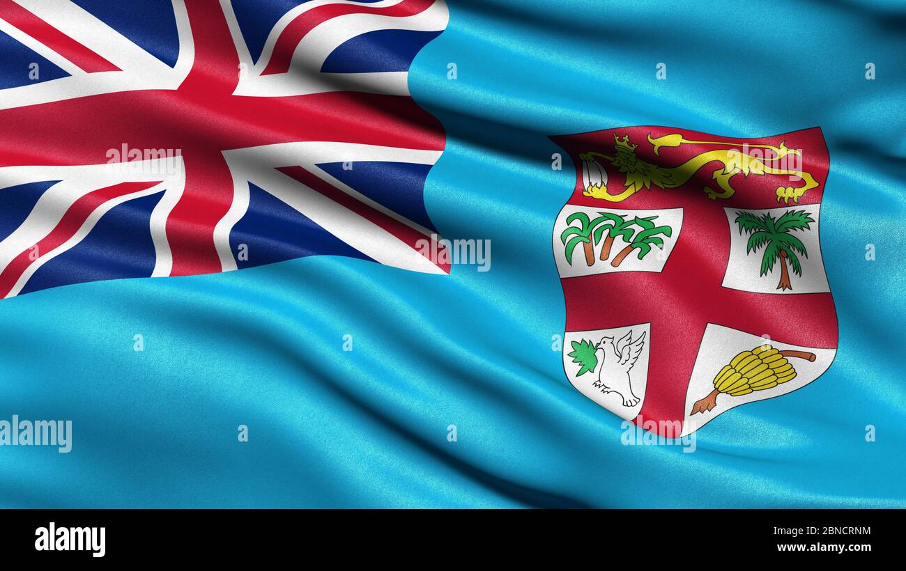 3D illustration of the flag of Fiji waving in the wind Stock Photo - Alamy