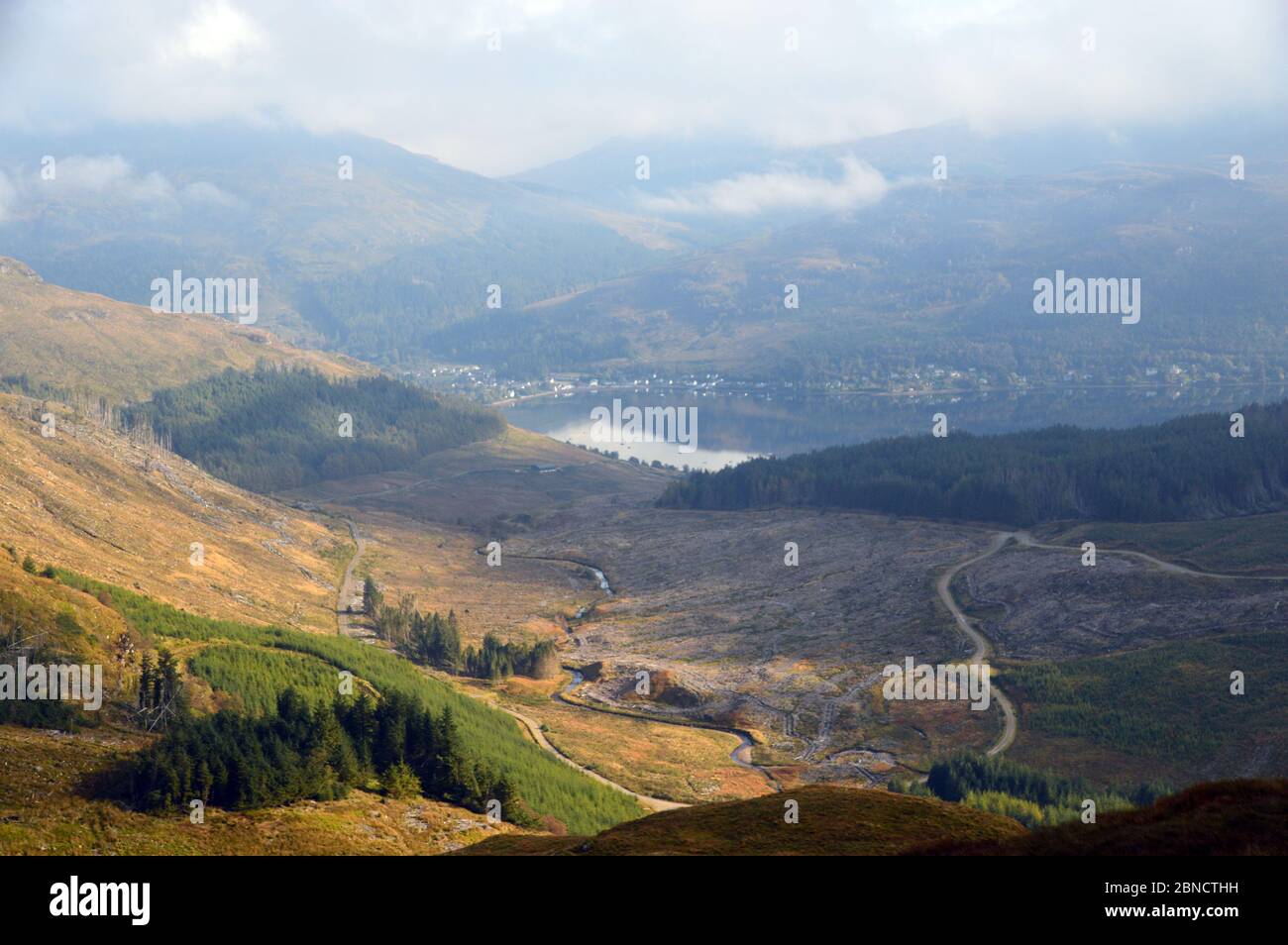 Lochgoilhead on Loch Goil from above Lettermay on route to the Scottish ...