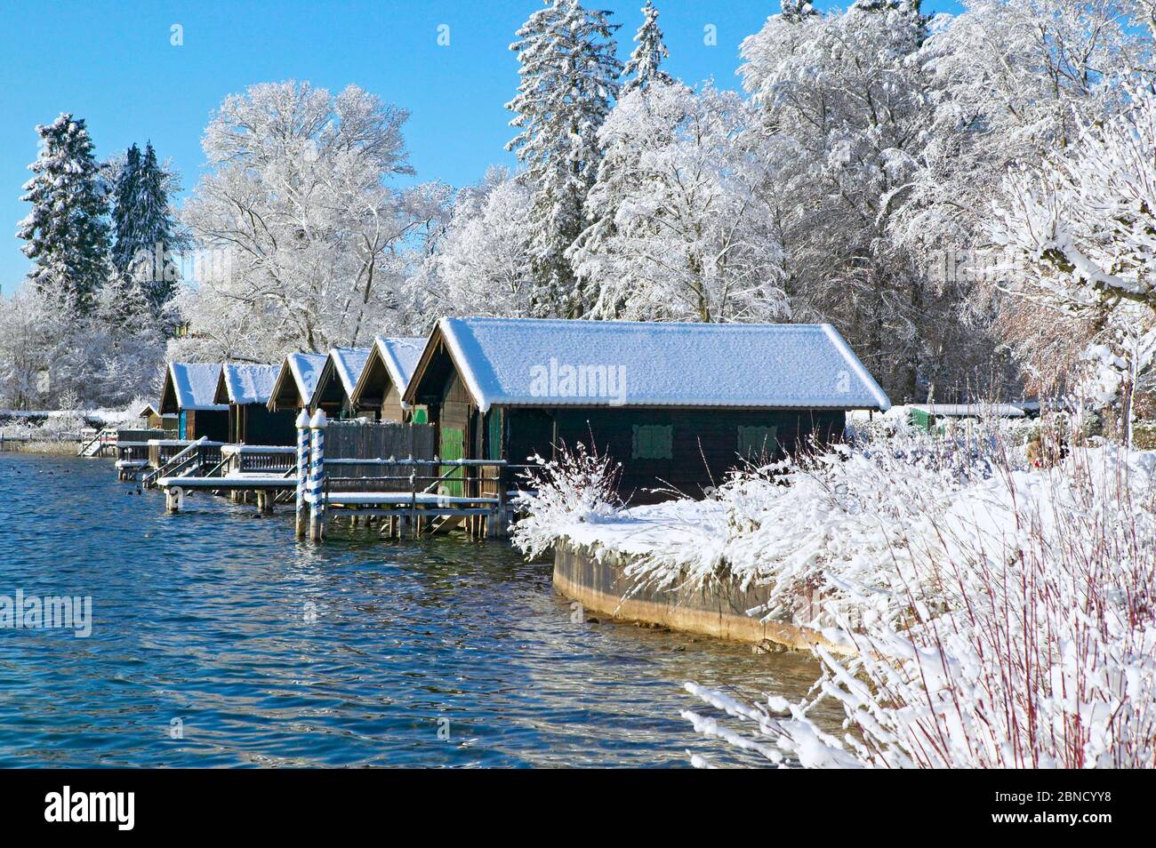 Winter in Tutzing on Lake Starnberg, Bavaria, Germany, Europe Stock ...