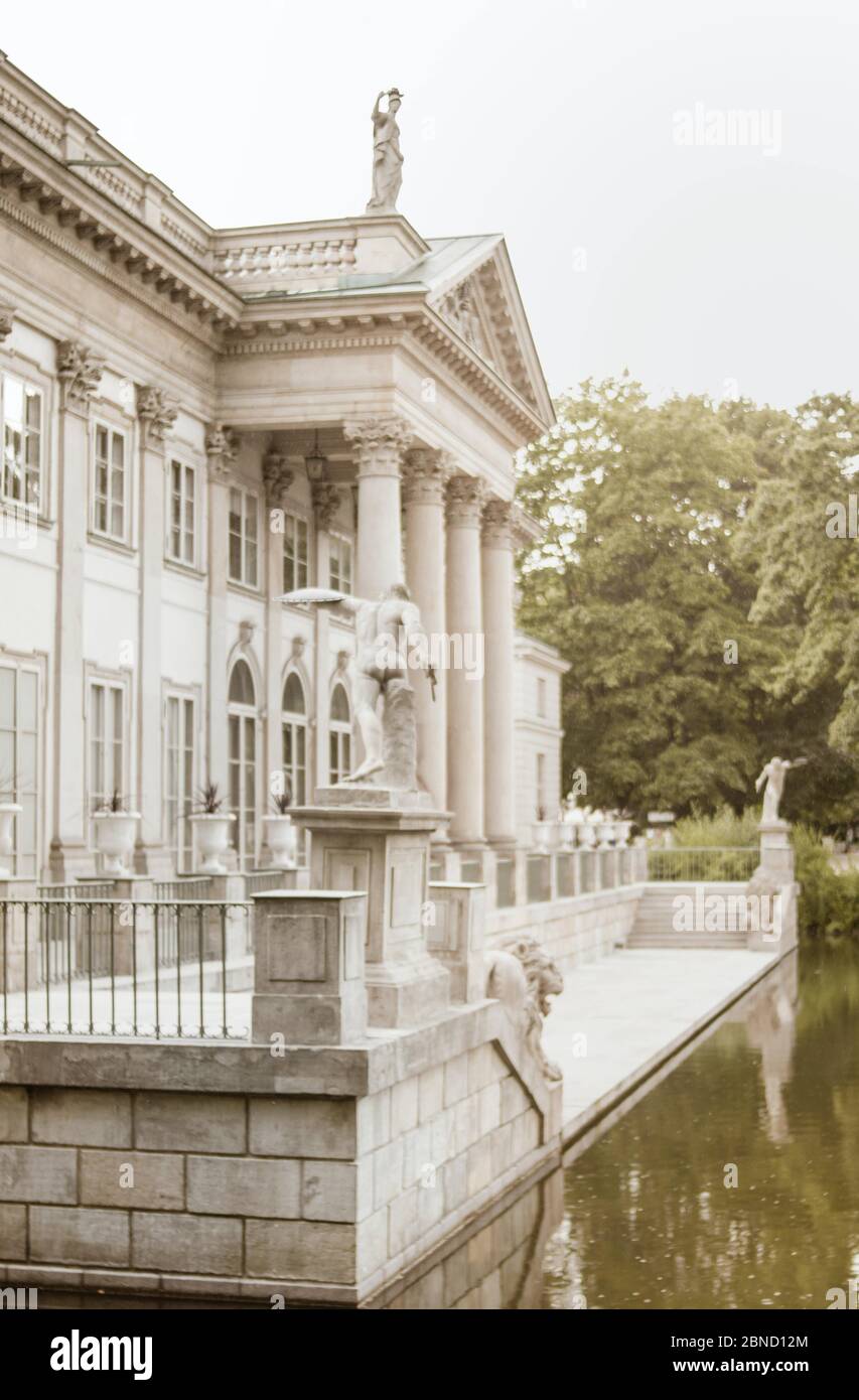 White building in Lazienki Park in Warsaw, Poland Stock Photo - Alamy