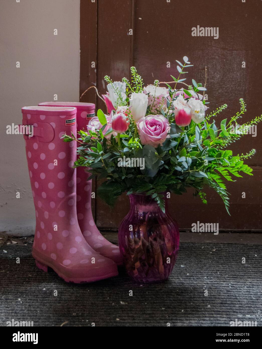 Wellies by door hi-res stock photography and images - Alamy