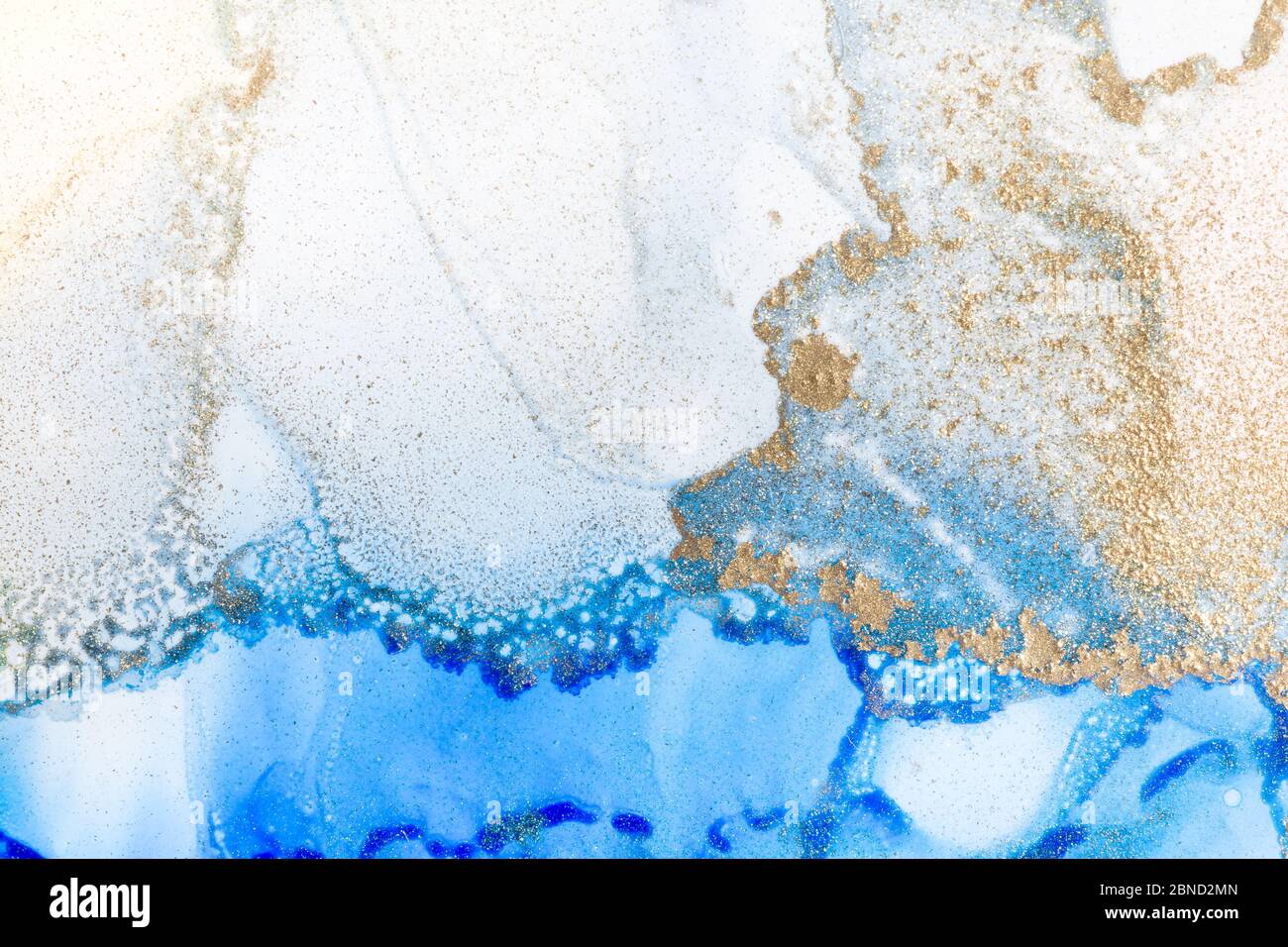 Abstract Great Barrier Reef Background. Alcohol inks painting on canvas ...