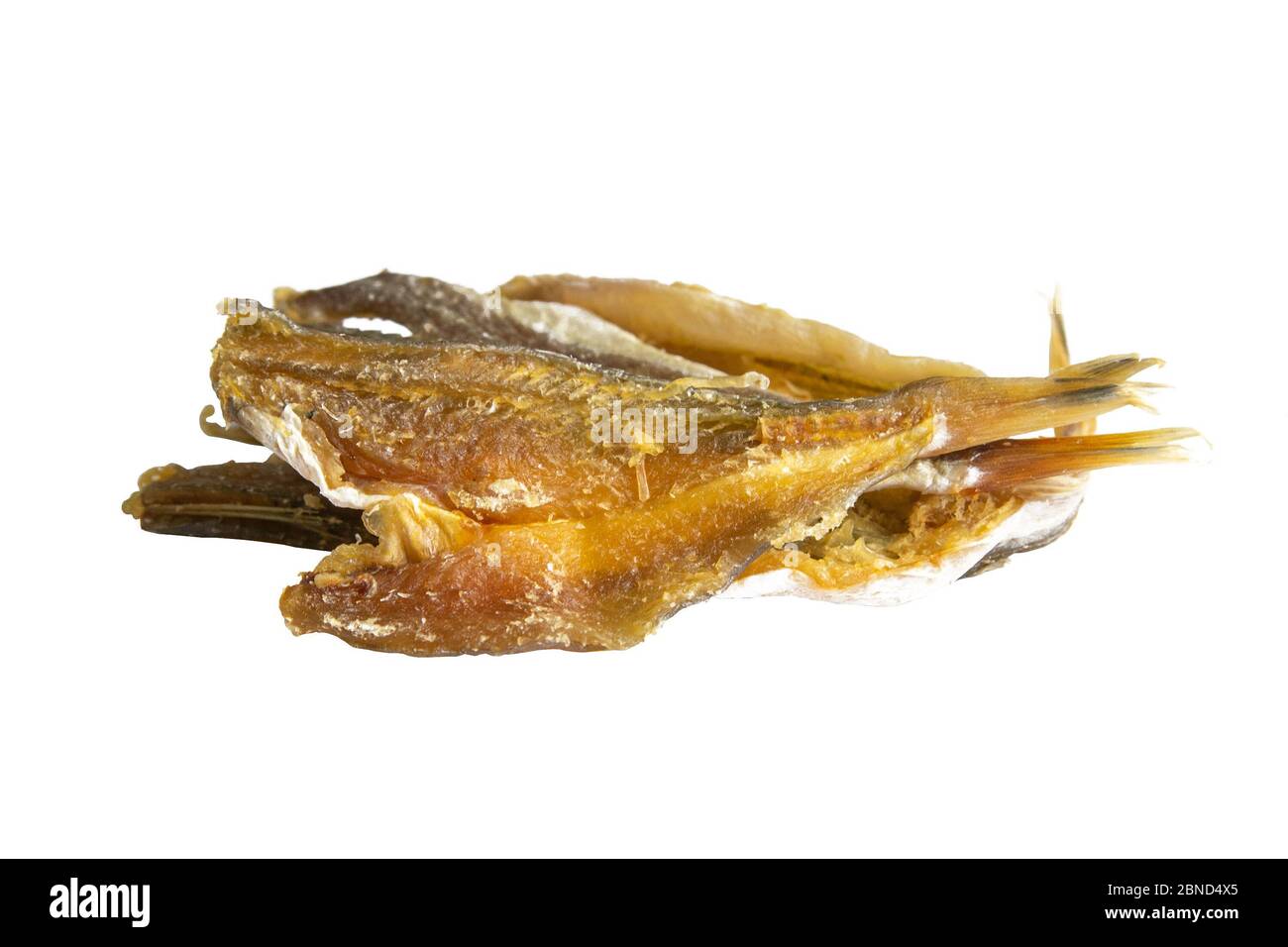 Silver Amber Fish with pepper isolated on a white background. Snack to ...