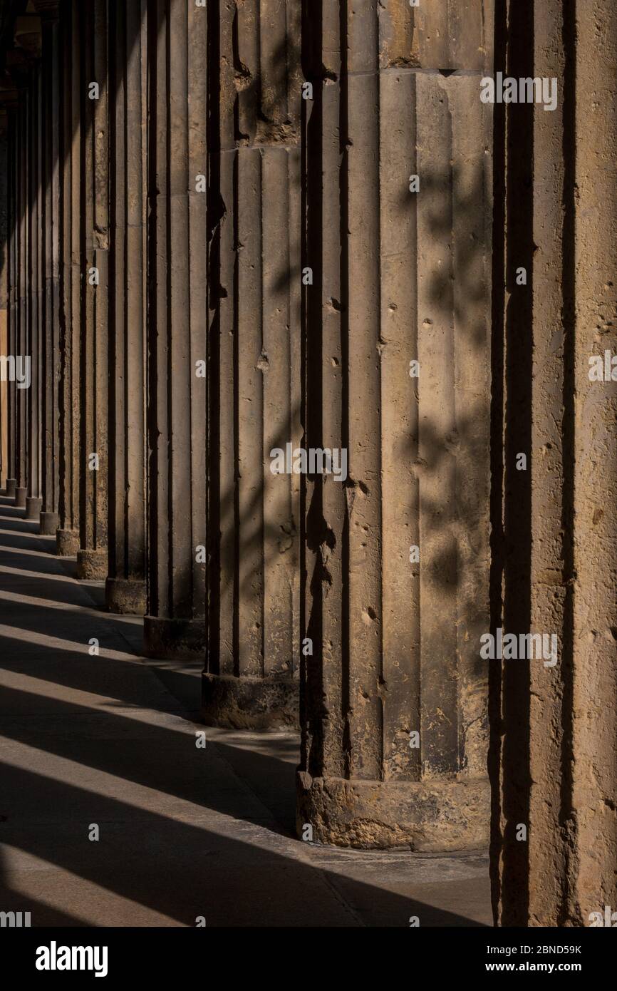 Bullet holes on pillars in central Berlin Stock Photo - Alamy