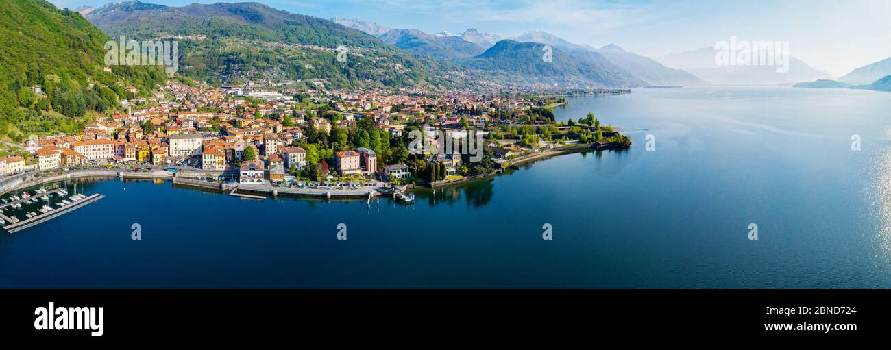 Dongo - Lake Como (IT) - Panoramic aerial view of the ancient village ...