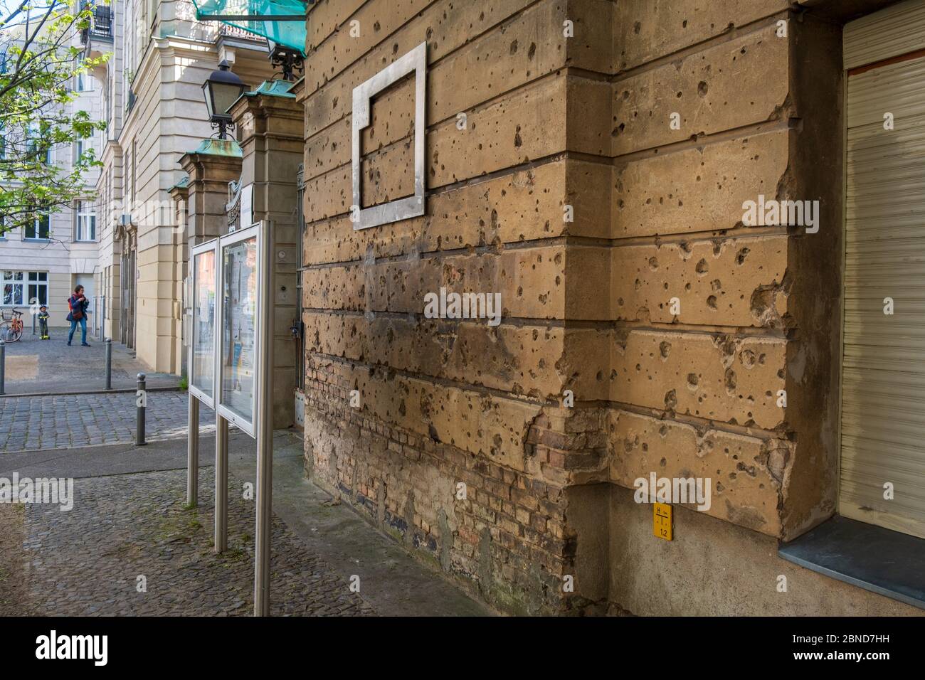 Bullet holes on facade of building in central Berlin from Second World ...