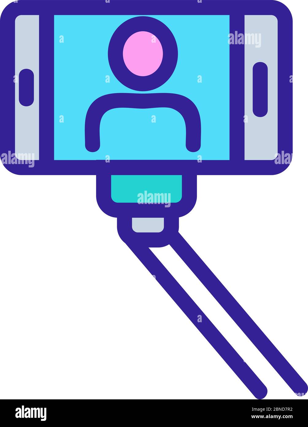 showing person selfie on phone icon vector outline illustration Stock ...