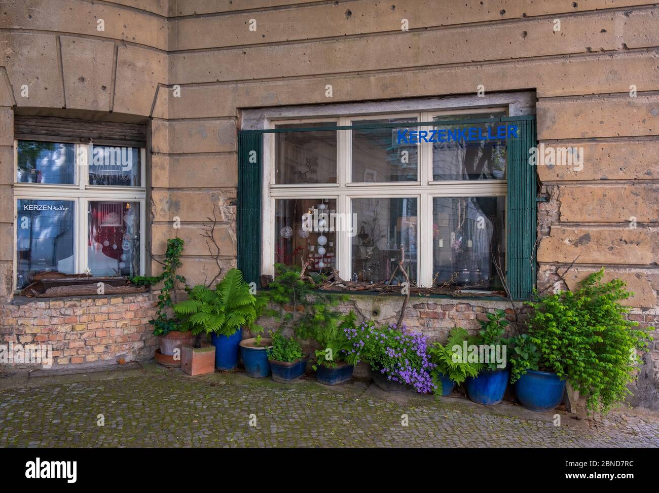 Bullet holes on facade of building in central Berlin from Second World ...