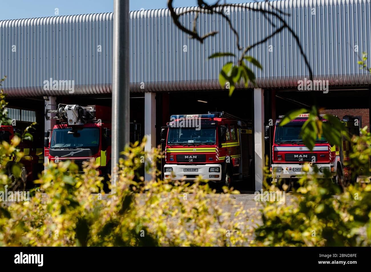 MERTHYR TYDFIL, Wales- 13 MAY 2020: Merthyr Fire Station pay respect to ...