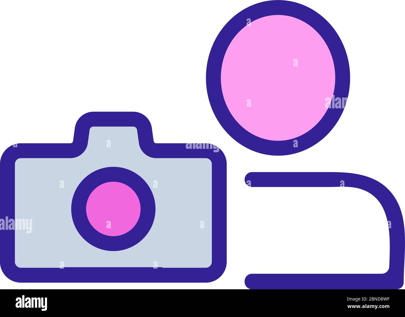 camera snapshot of man icon vector outline illustration Stock Vector ...