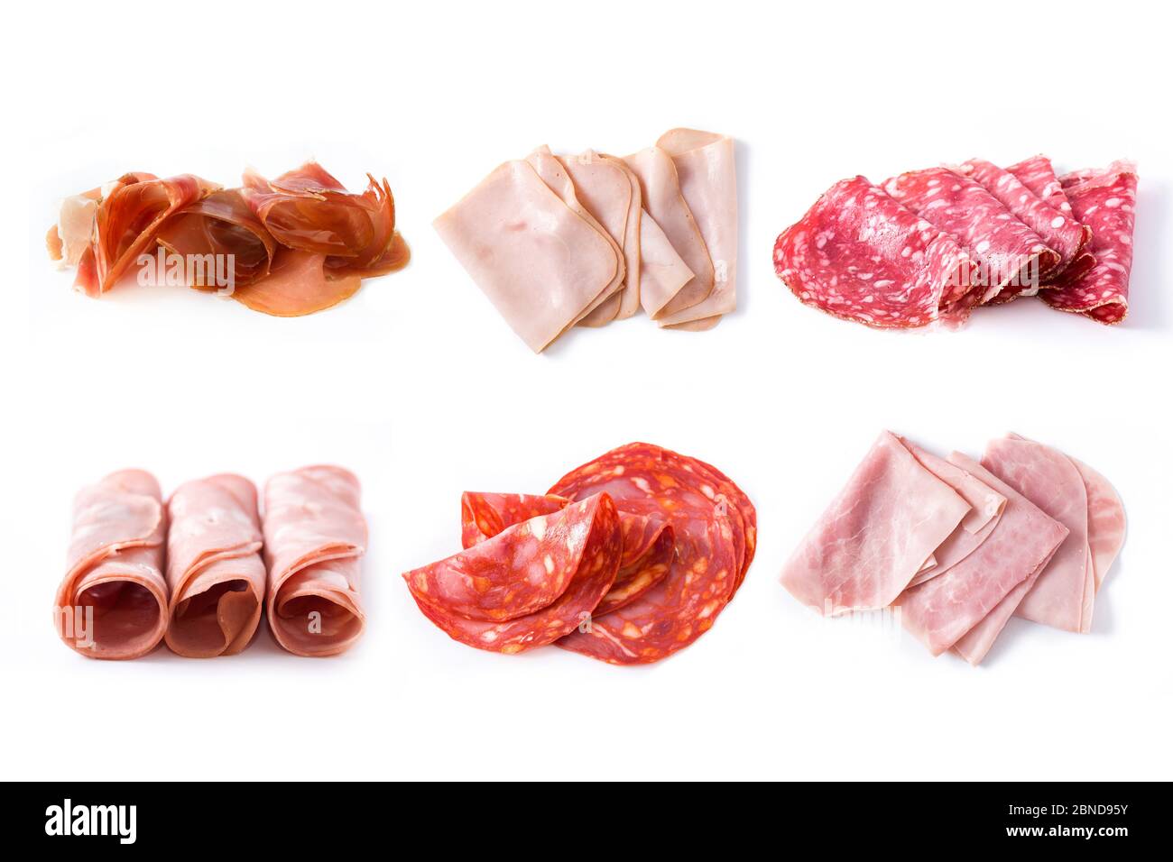 Assortment of different cold meat collage Stock Photo - Alamy
