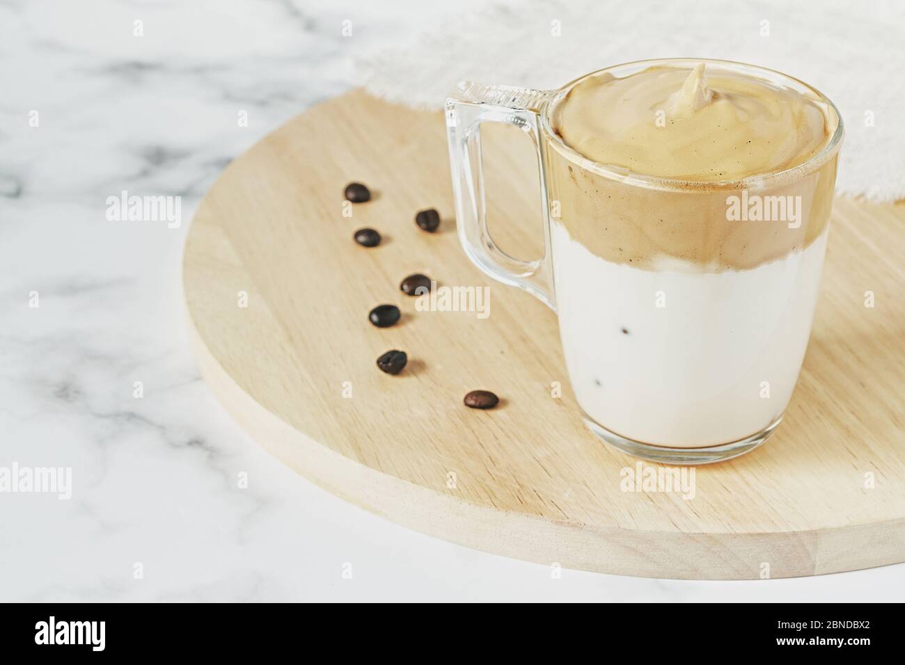 Iced Dalgona Coffee, fluffy creamy whipped coffee. South korean coffee ...