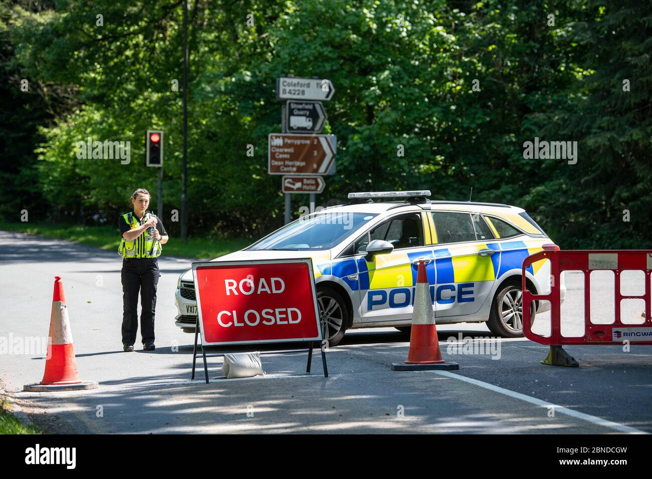 A police search team search woodland next to Stowfield Quarry near ...
