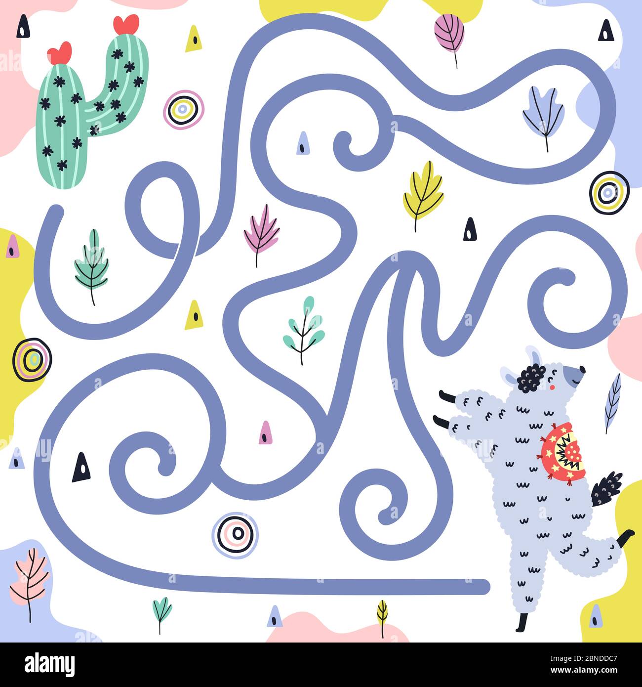 Funny maze game for kids with a cute dancing llama Stock Vector Image ...