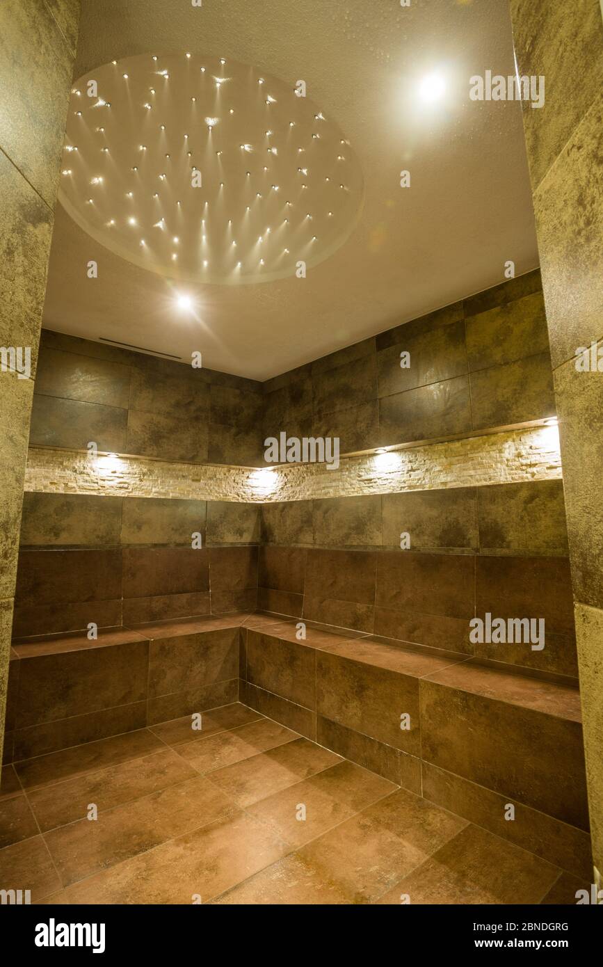 Vertical shot of a steam room design Stock Photo - Alamy
